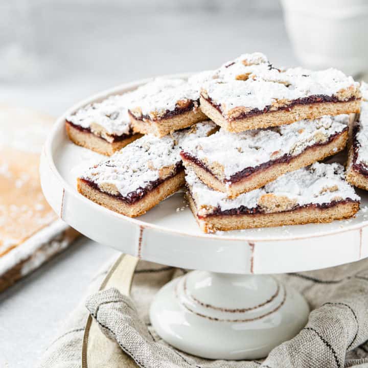 Raspberry Linzer Cookie Bars