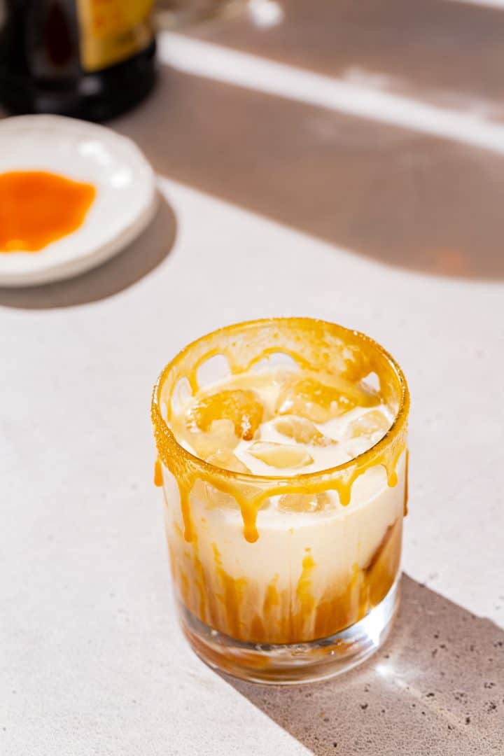 Maple Caramel White Russian - Creamy Vodka Cocktail with Maple Syrup
