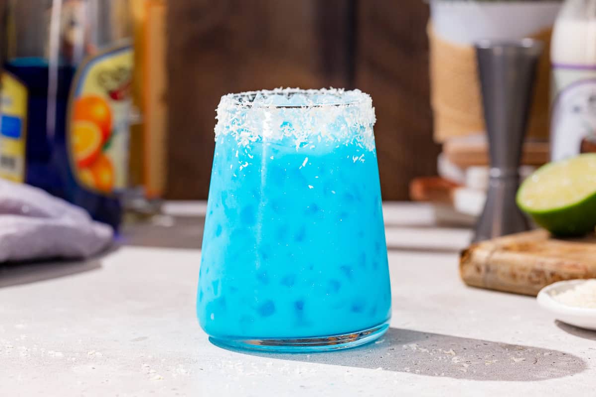 Jack Frost Cocktail - frosty blue cocktail recipe for winter